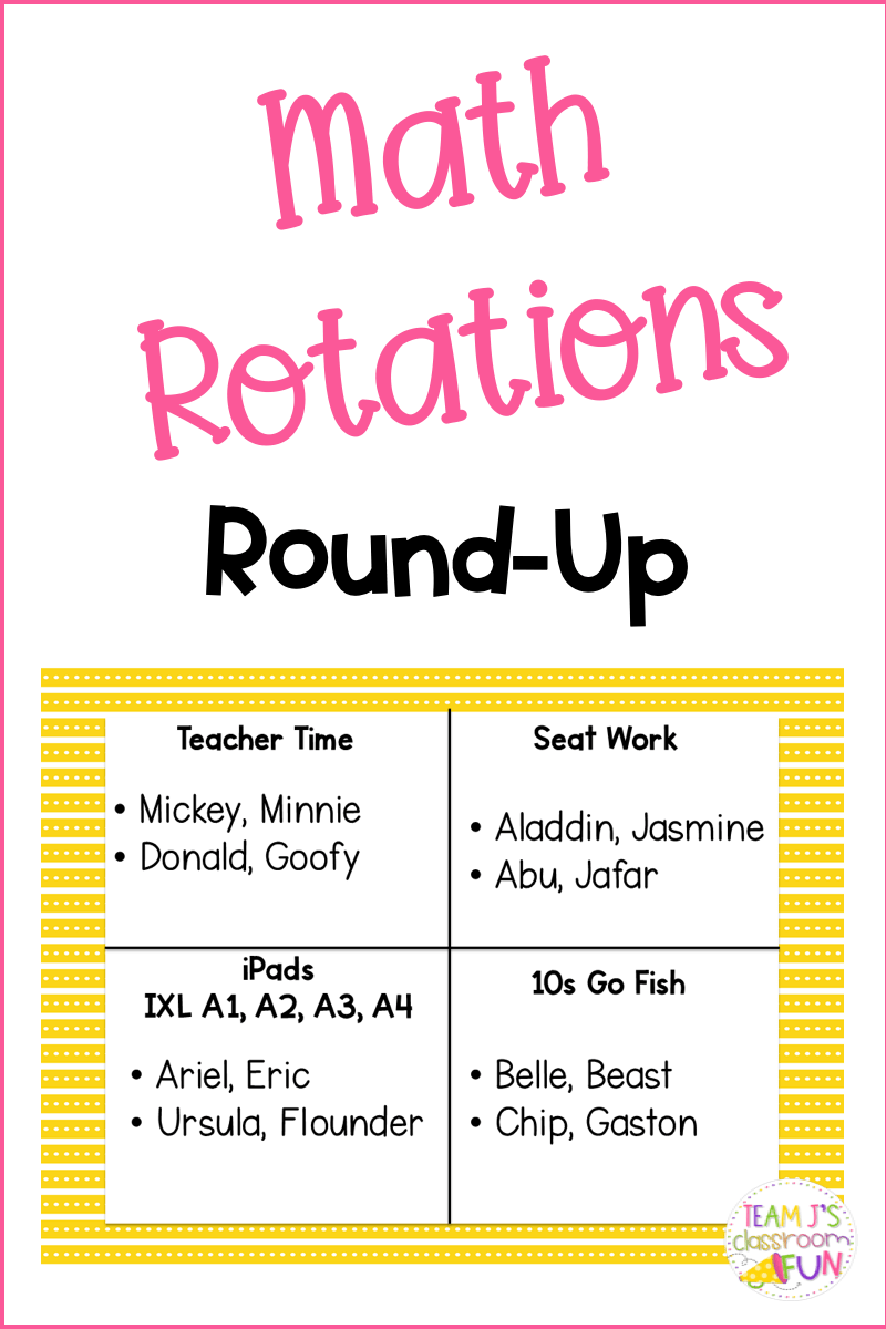 Math Rotations Round-Up - Team J's Classroom Fun