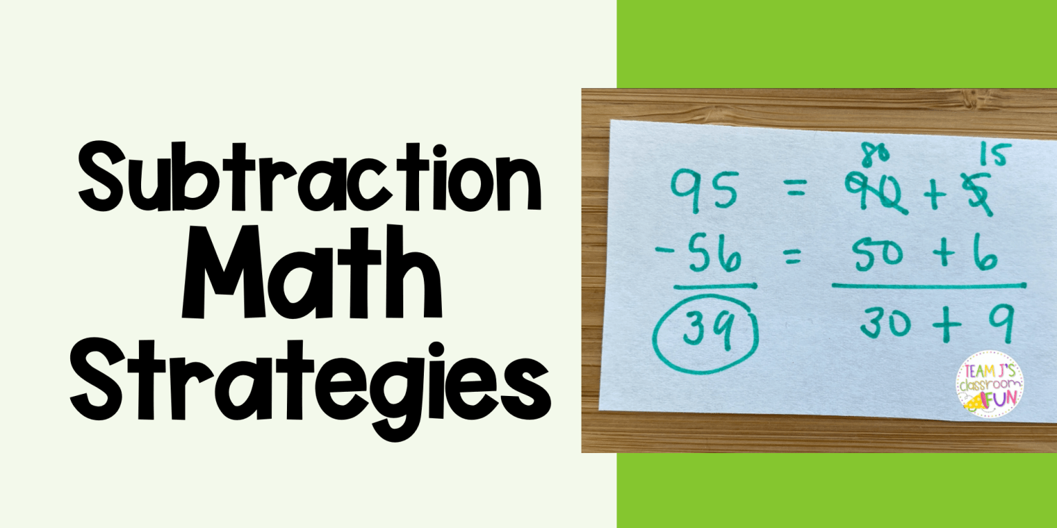 Subtraction Math Strategies - Team J's Classroom Fun