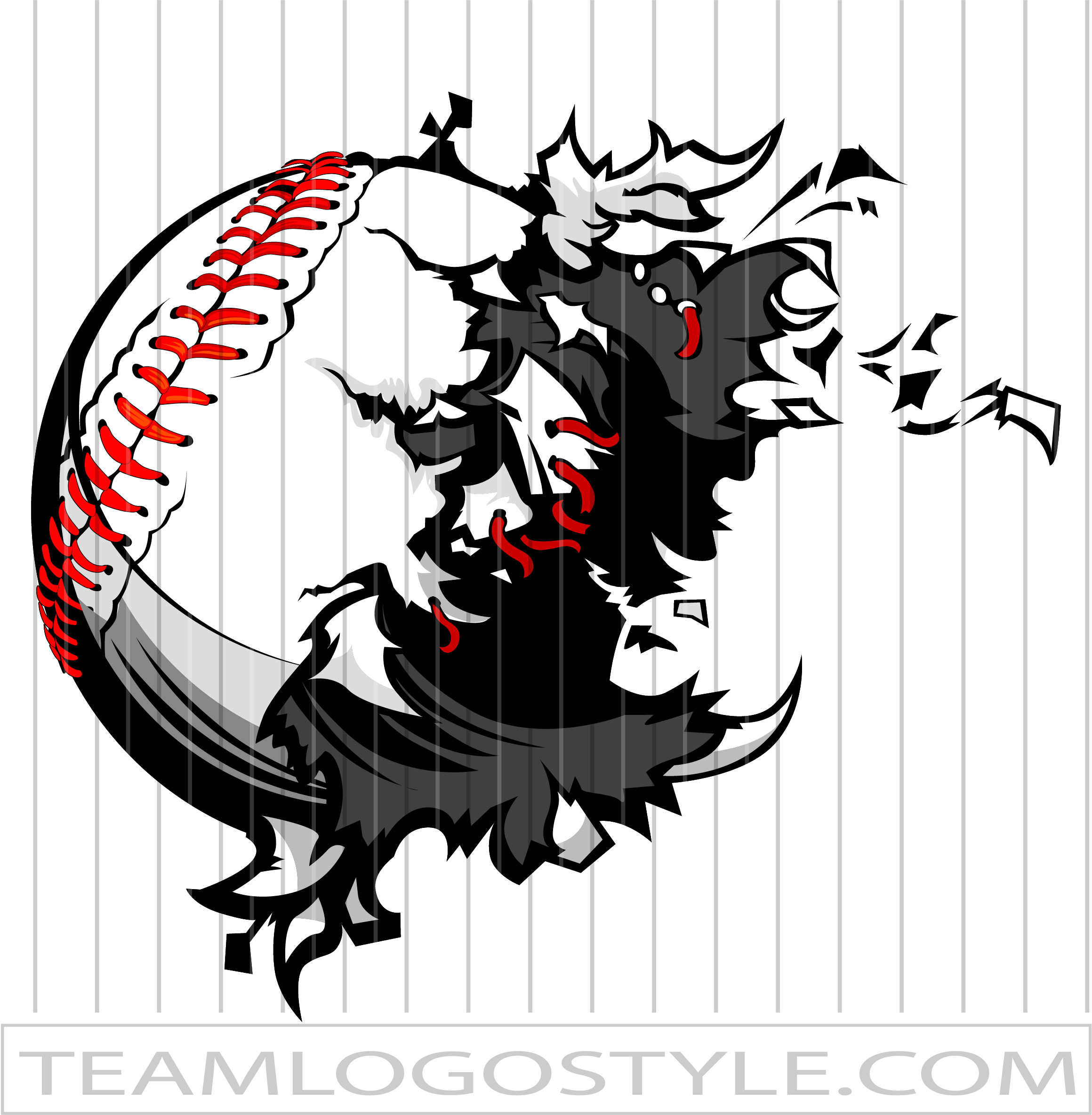 Baseball Exploding Clipart – TeamLogoStyle