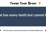 Many Teeth Riddle Tease Your Brain