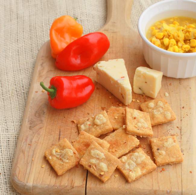 Pepper Jack Cornbread Crackers
