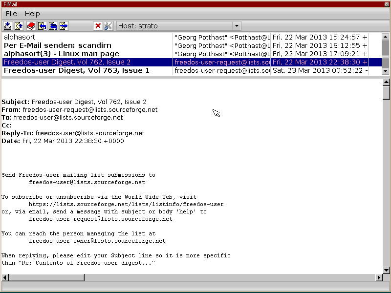 Get your emails in a graphical DOS client!