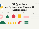 Python Programming Questions On List Tuple And Dictionary