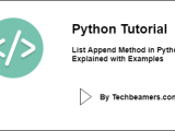 List Append Method Techbeamers