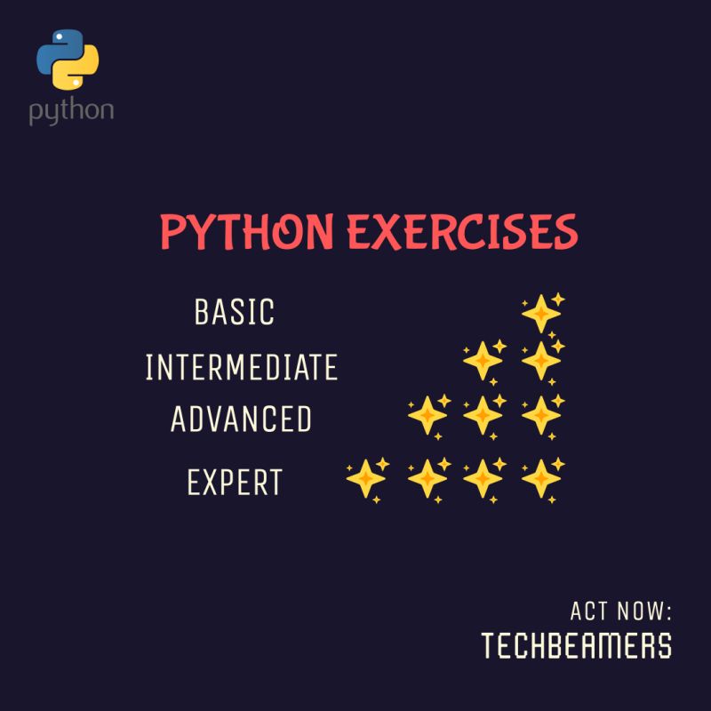 Python Exercises For Beginners With Solutions - Colorful Image Collection - Mobile Quality