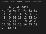 Display Calendar Using Python Code