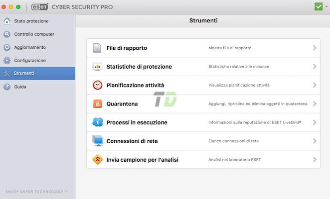 Recensione Eset Cyber Security Pro - Mac