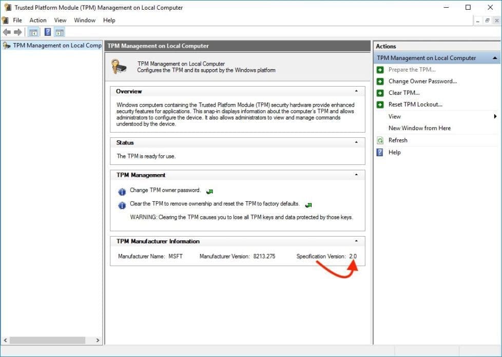 Enable TPM: Determine if TPM is present - TechDirectArchive