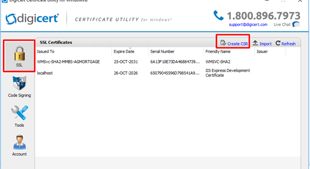How to use the DigiCert certificate utility for Windows to create a CSR