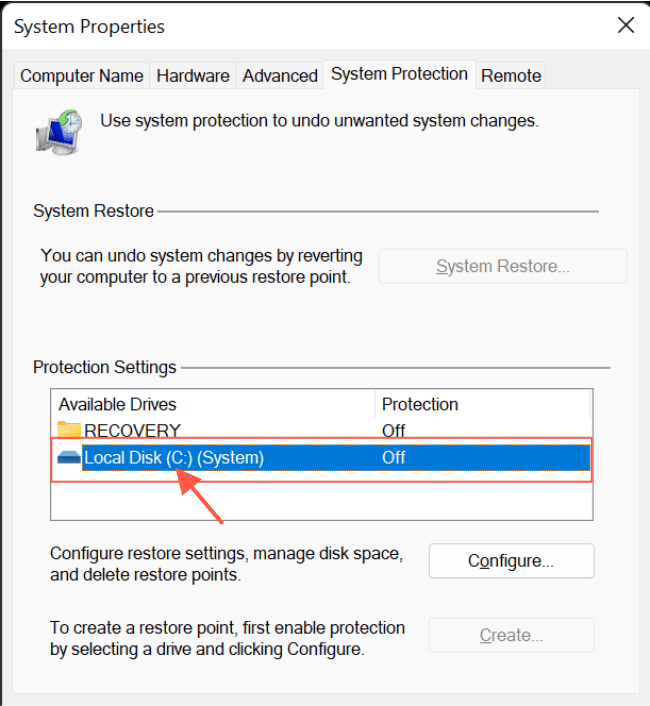 Restore Point Creation in Windows 10 and Windows 11