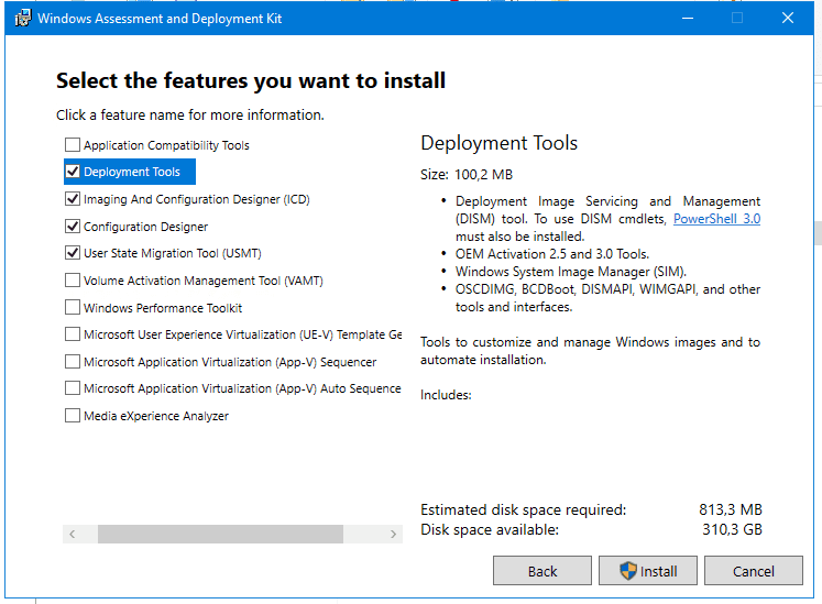 uninstall and upgrade ADK or WinPE and MDT