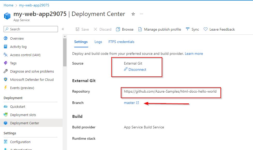 Deploy Code From Github To Azure Apps Services Using Azure Cli