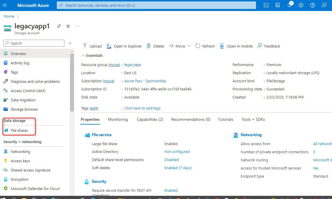 Deploy Legacy App To Azure Fileshare Techdirectarchive