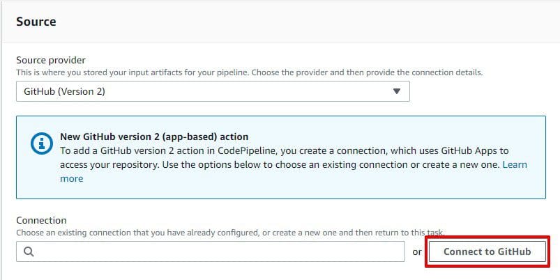 How to use GitHub as Source Provider for AWS CodePipeline