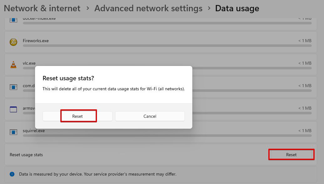 How to Check and Reset Network Data Usage in Windows 11