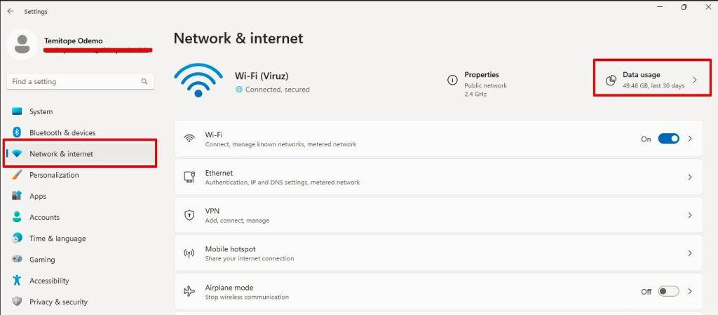 How To Check And Reset Network Data Usage In Windows 11