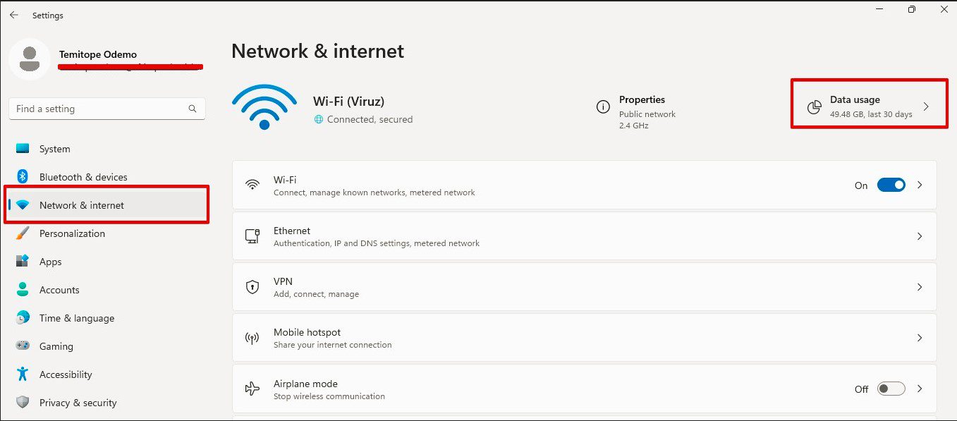 How to Check and Reset Network Data Usage in Windows 11