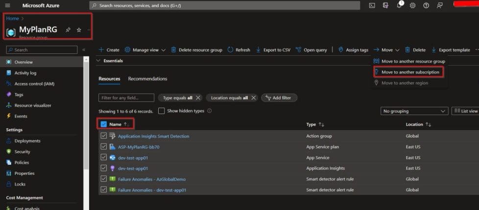 Move Azure Resources Between Subscriptions Techdirectarchive