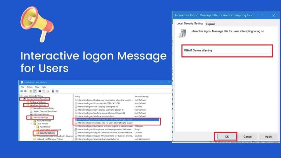 Display Interactive Logon Messages For Windows Pcs Via Gpo Techdirectarchive