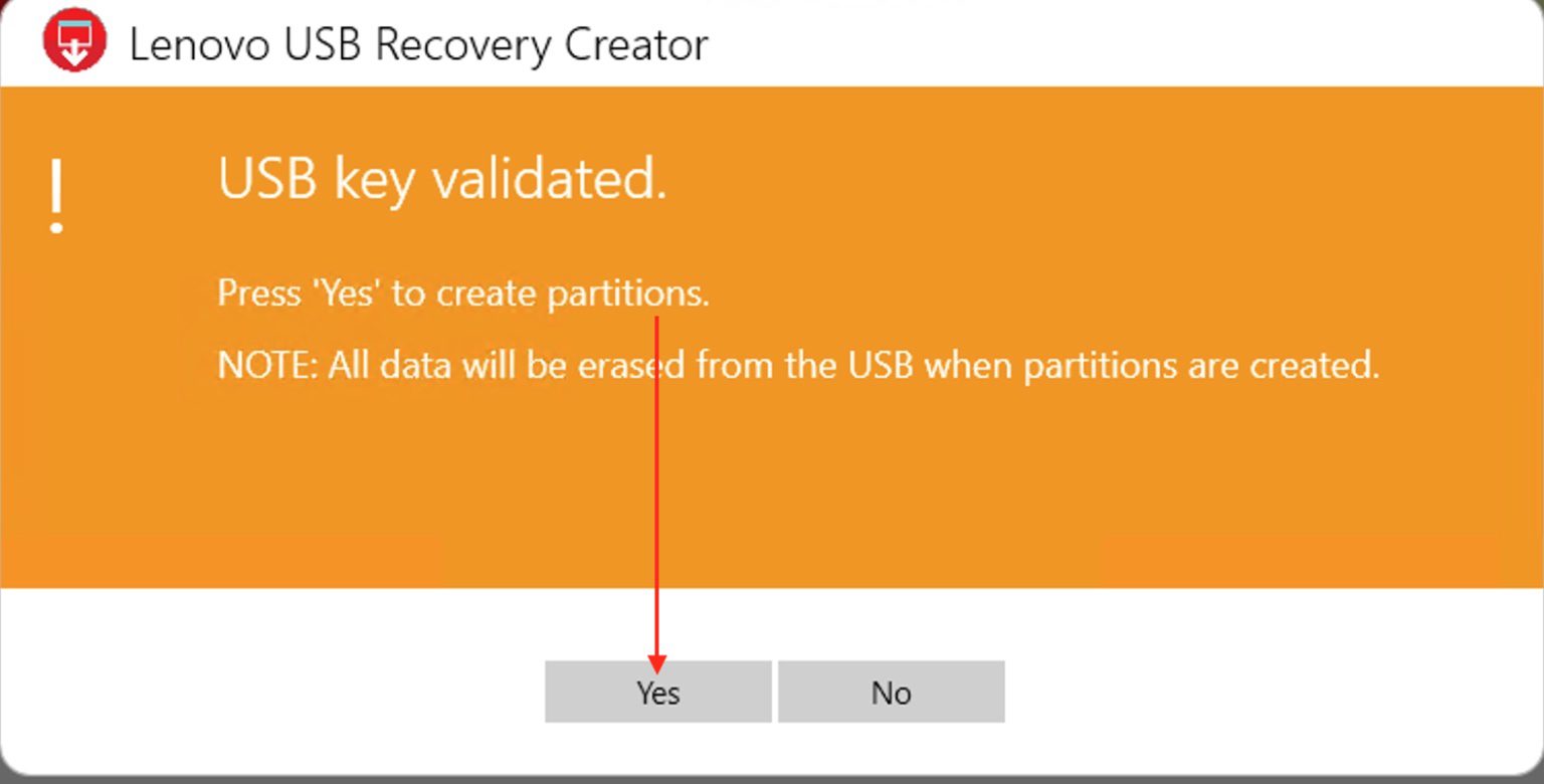 Lenovo USB Recovery key