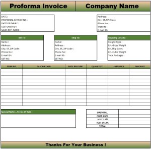 Excel Proforma Invoice | Download Proforma Invoice In Excel