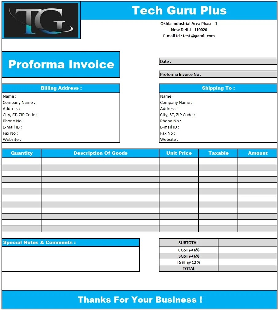 Sap Proforma Invoice Process | Download Proforma Invoice In Excel