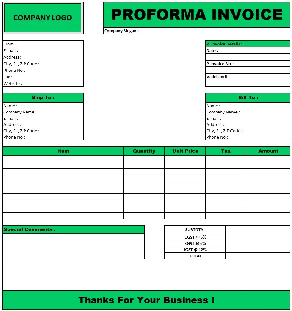 Proforma Invoice In Tally Prime | Download Proforma Invoice In Excel