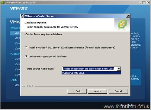 VMware vCenter Server 5.0 & MS SQL Server ODBC