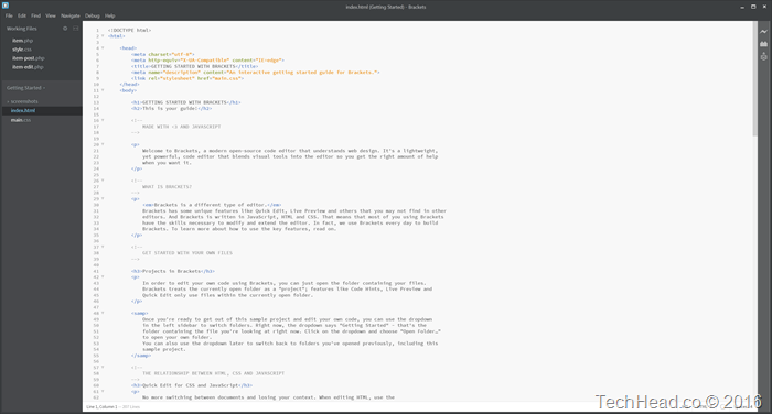 Good HTML Code Editor–Brackets