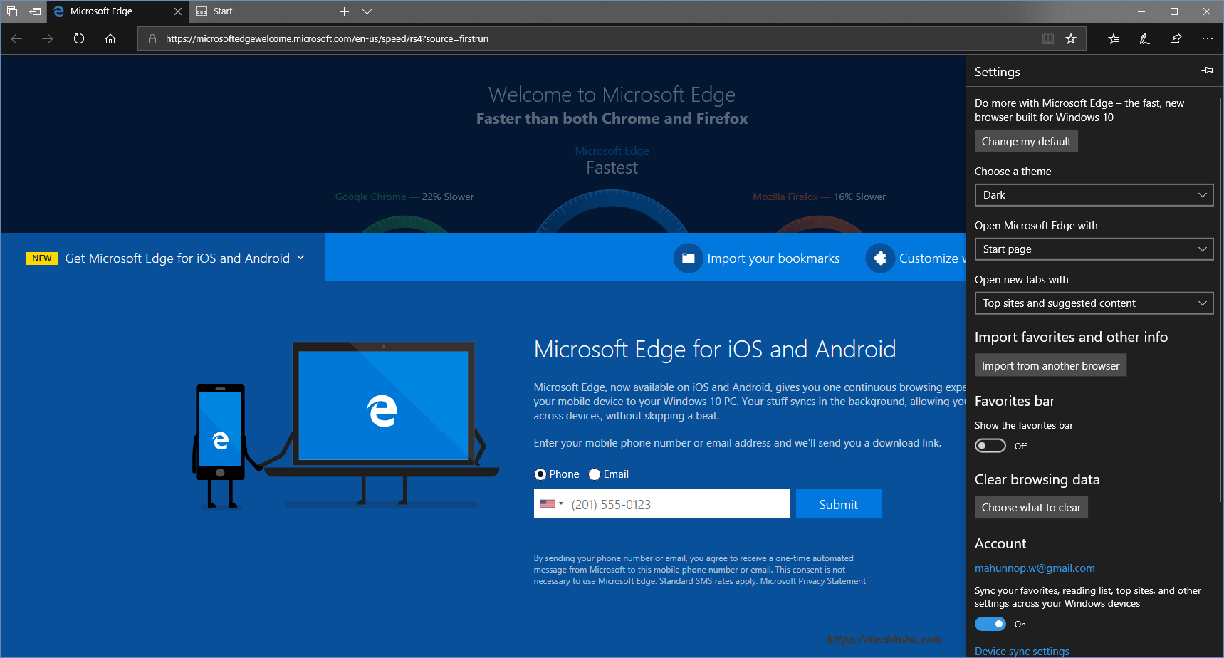 เปลี่ยนสีธีม Microsoft Edge เป็น Dark theme | TECHHUHU