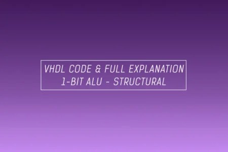 VHDL code for ALU (1-bit) using structural method - full code and explanation