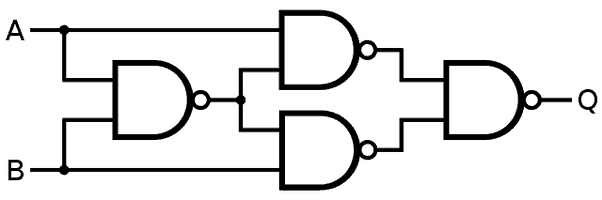 VHDL code for EXOR using NAND & structural method - full code & explanation