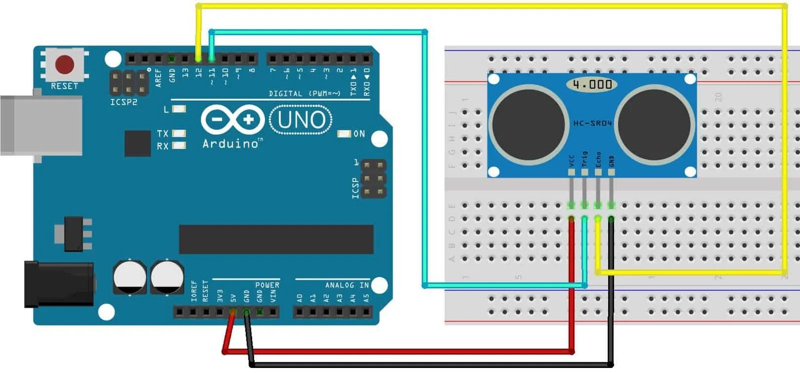 Interfacing of Arduino Uno with ultrasonic sensor