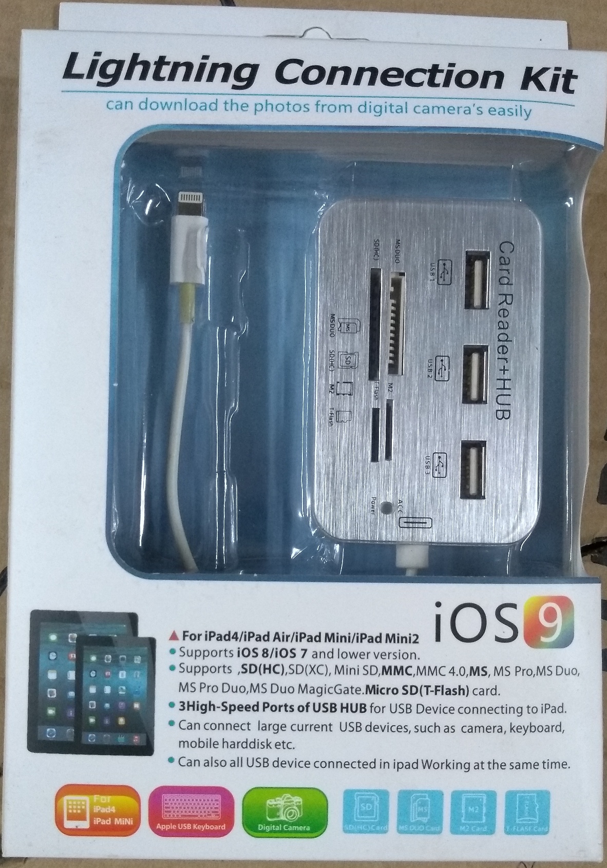 Technotech USB Lightening Connection Kit with Card Reader & USB HUB | Technotech Technologies