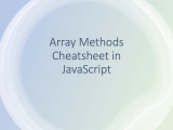 Array Methods Cheatsheet In Javascript