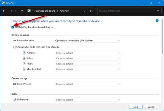 How to Disable USB Drives/Memory Cards AutoPlay Function in Windows 11 ...