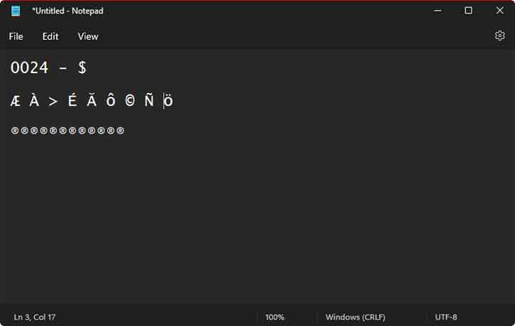 Enter Unicode Characters in Notepad Using Alt+X and Character Map Tool - Techtrickz