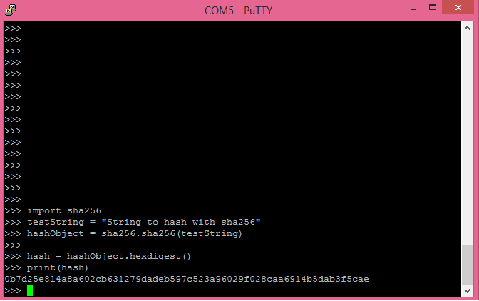 ESP32 MicroPython: Using SHA-256 - techtutorialsx