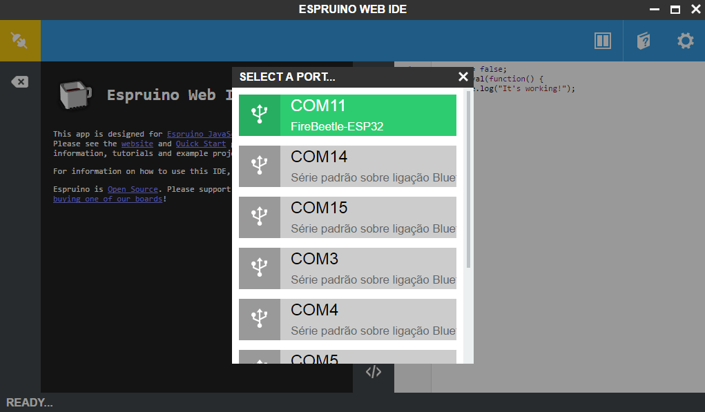 ESP32 JavaScript: Getting started with Espruino – techtutorialsx