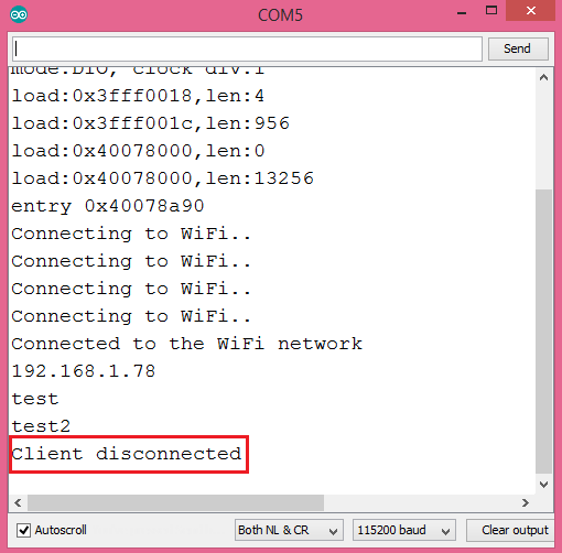 Esp32 Socket Server Connecting From A Putty Socket Client Techtutorialsx