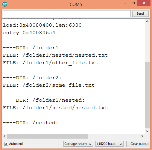 Esp32 Arduino Listing Files In A Spiffs File System Specific Path Techtutorialsx
