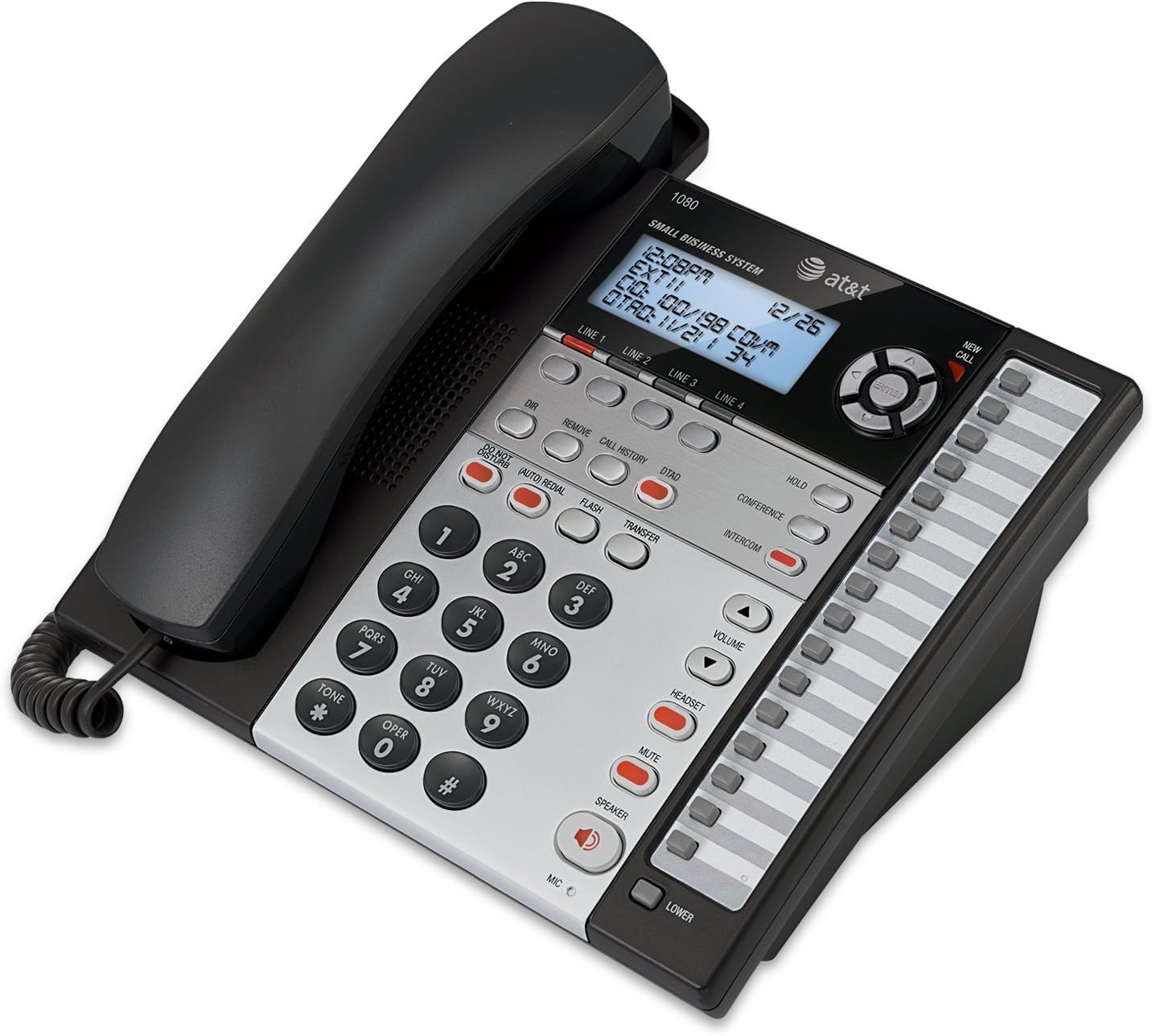 AT&T 1070 4-Line Speakerphone with Answering System and Caller ID ...