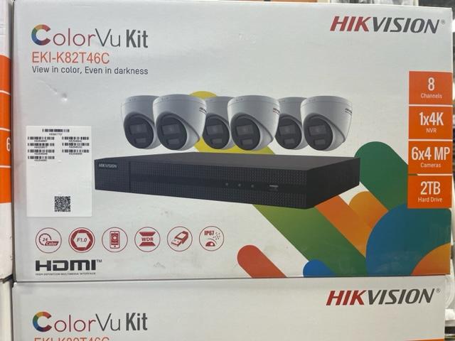 Hikvision EKI-K82T46C 8 Channel Full Color Value Express Kit 4K PoE NVR w/ 2TB HDD + (6) 4MP ...