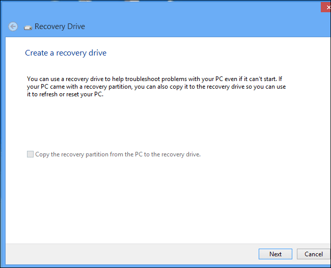 Create System Repair Disc and Recovery Drive in Windows 8