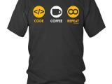 Code Coffee Repeat Shirt Teepython
