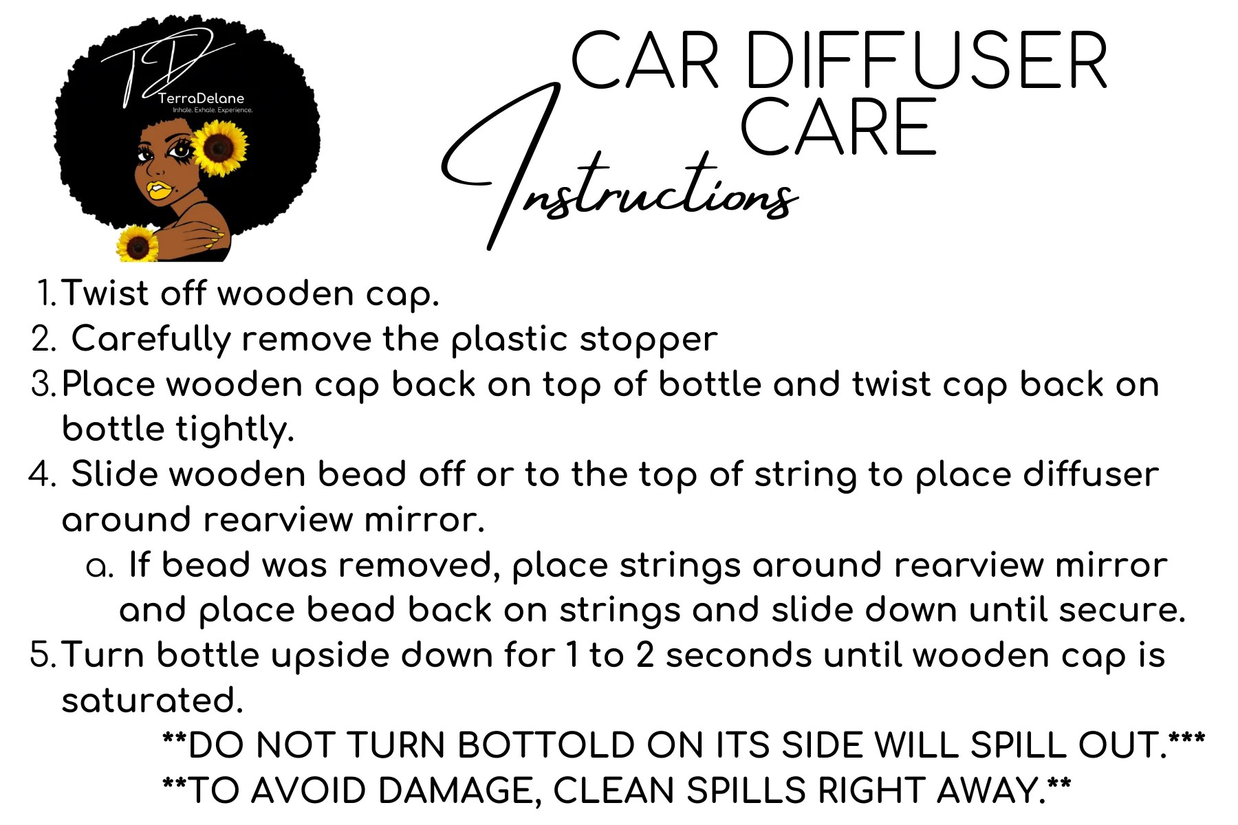 Car Diffuser Care Instructions Terradelane