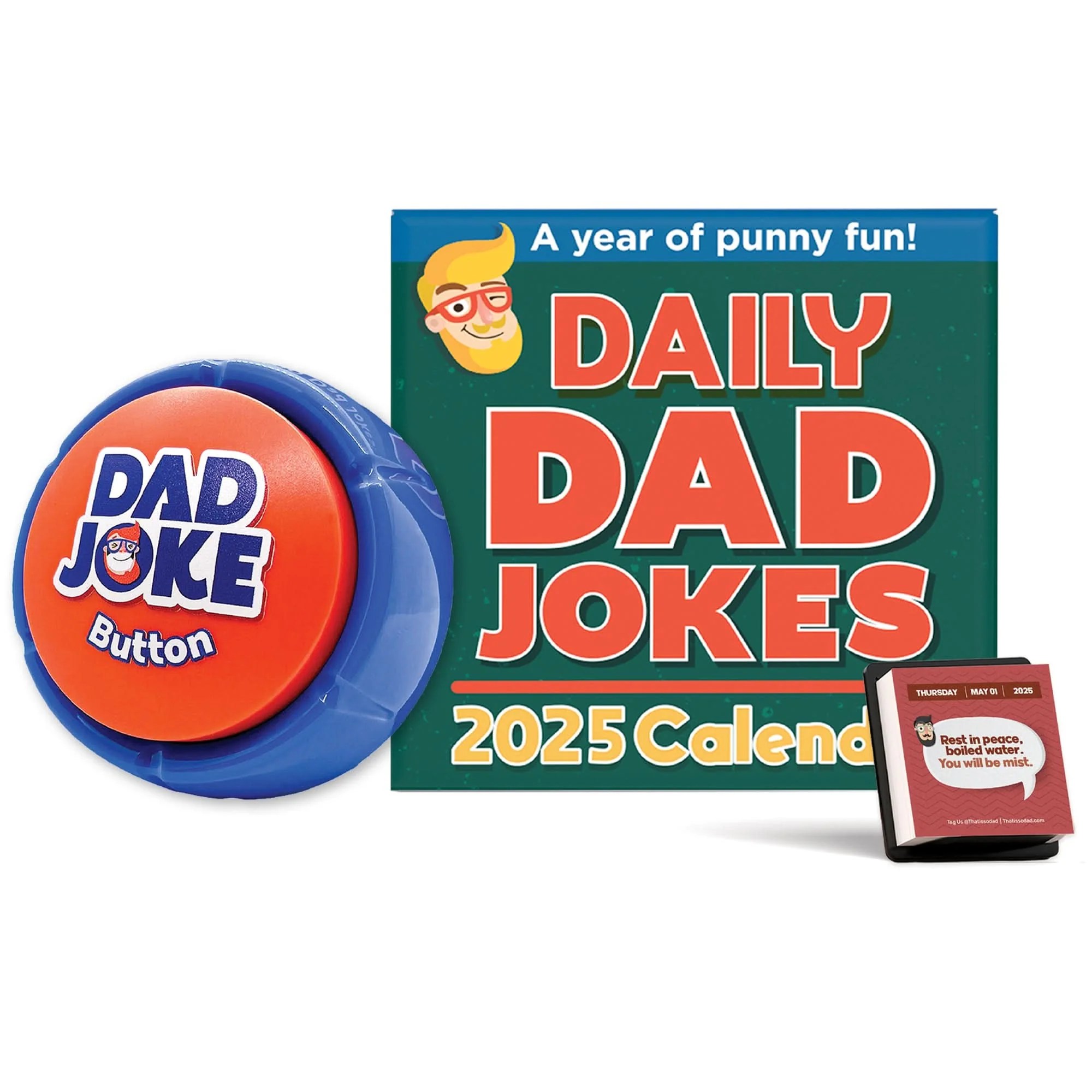 2025 Dad Joke Gift Set Includes 1 Desktop Calendar 1 Dad Joke