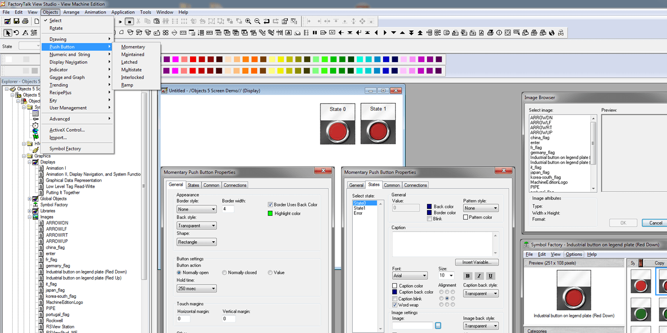How to use Symbol Factory Images in FactoryTalk View ME Buttons | The Automation Blog