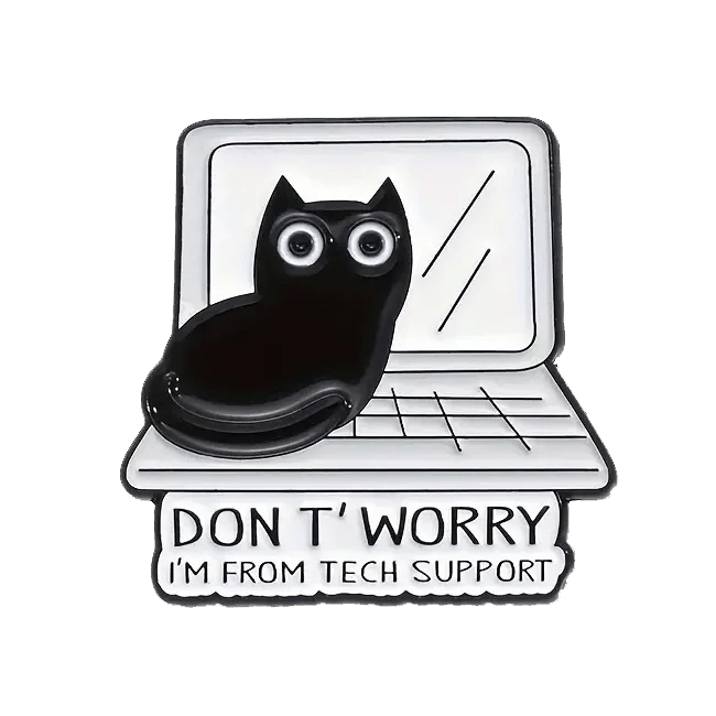Tech Support Cat Lapel Pin The Cat Connection