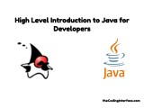 High Level Introduction To Java For Developers The Coding Interface